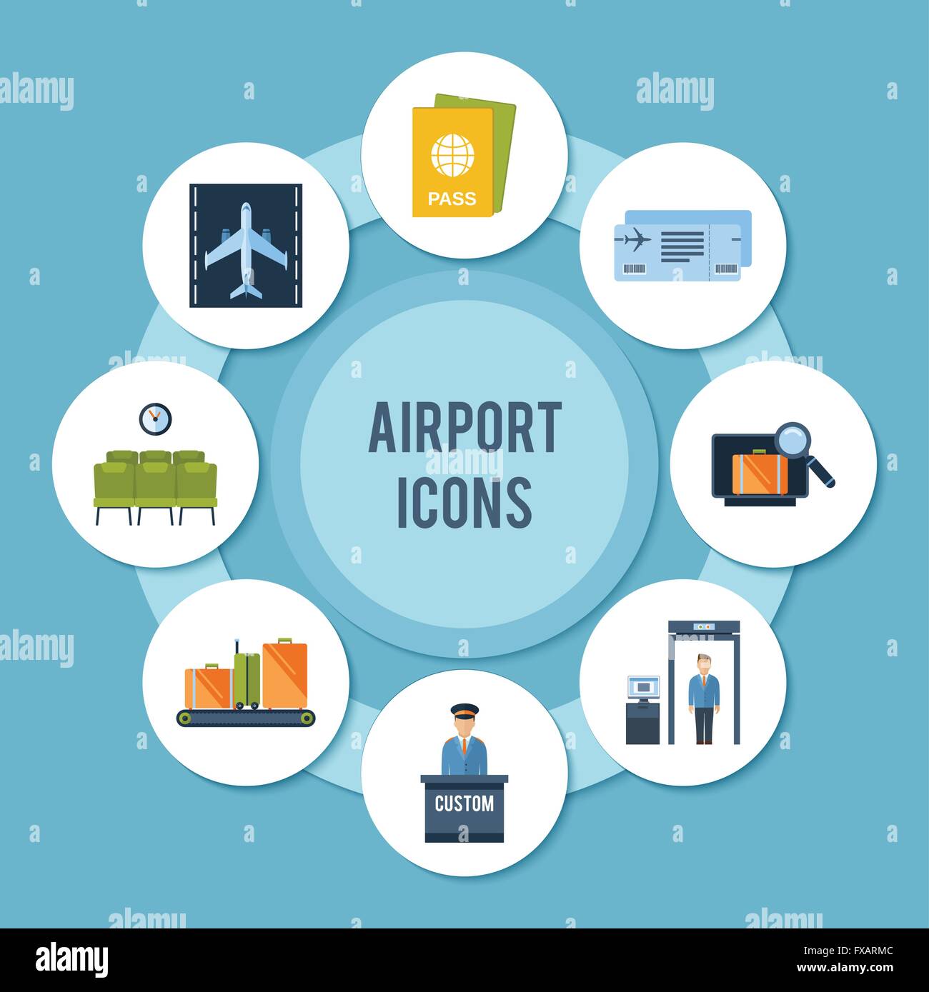 Airport Icons Set Stock Vector Image & Art - Alamy