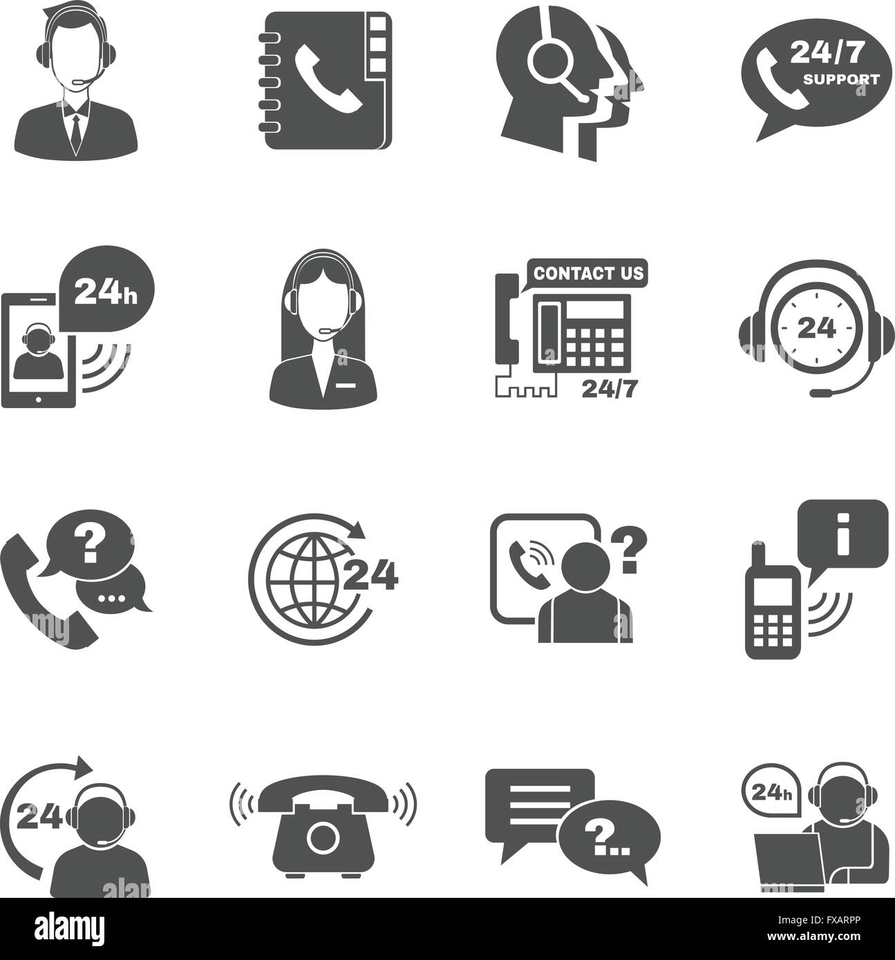 Support contact call center icons set Stock Vector Image & Art - Alamy