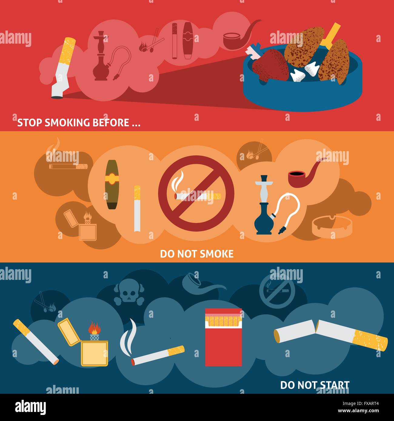 Smoking Banner Set Stock Vector Image & Art - Alamy