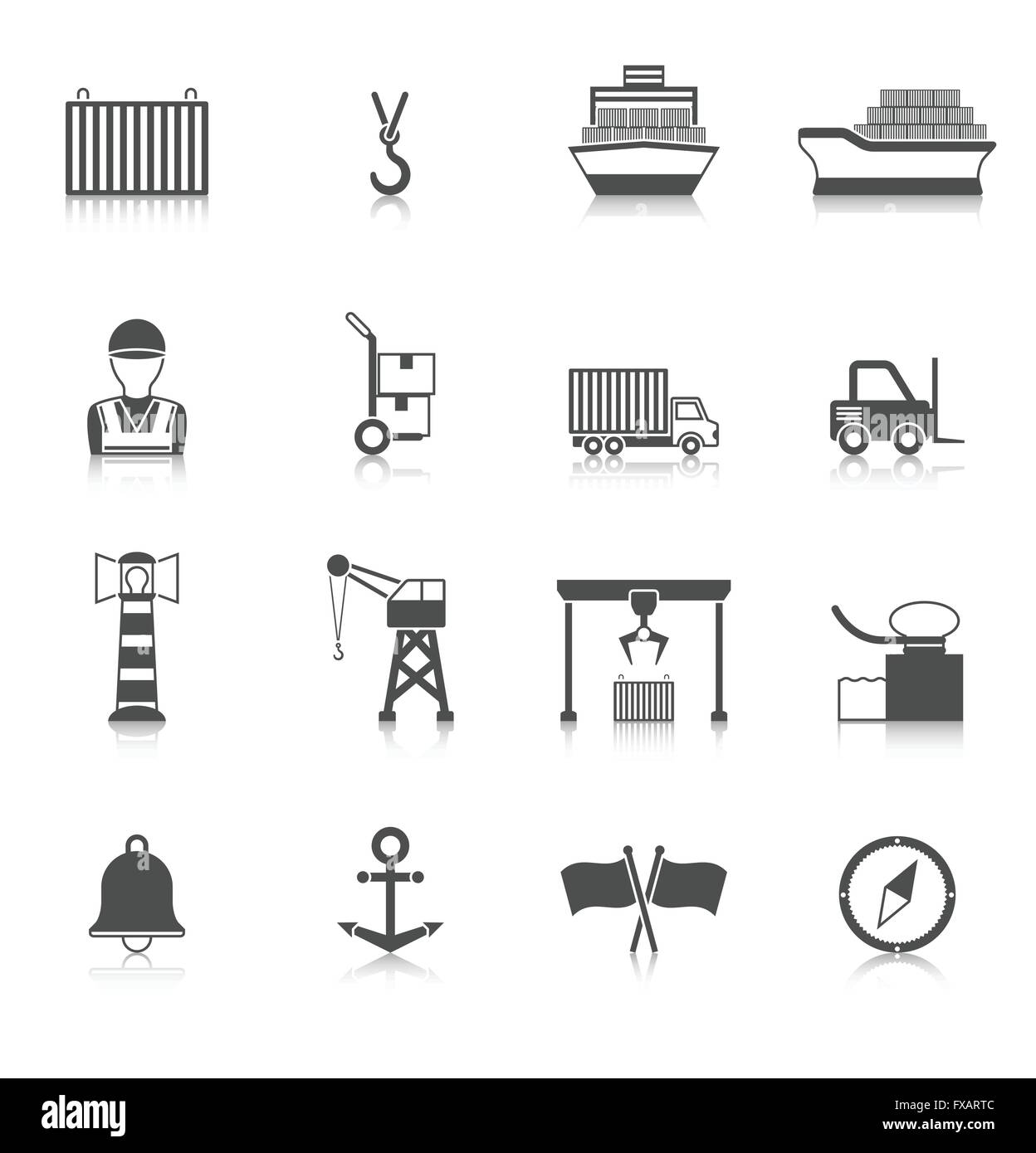 Seaport Black Icon Stock Vector Image & Art - Alamy