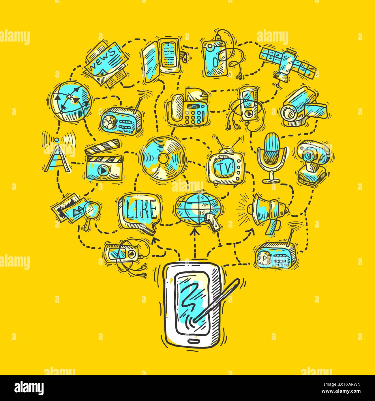 Media Design Concept Stock Vector Image & Art - Alamy