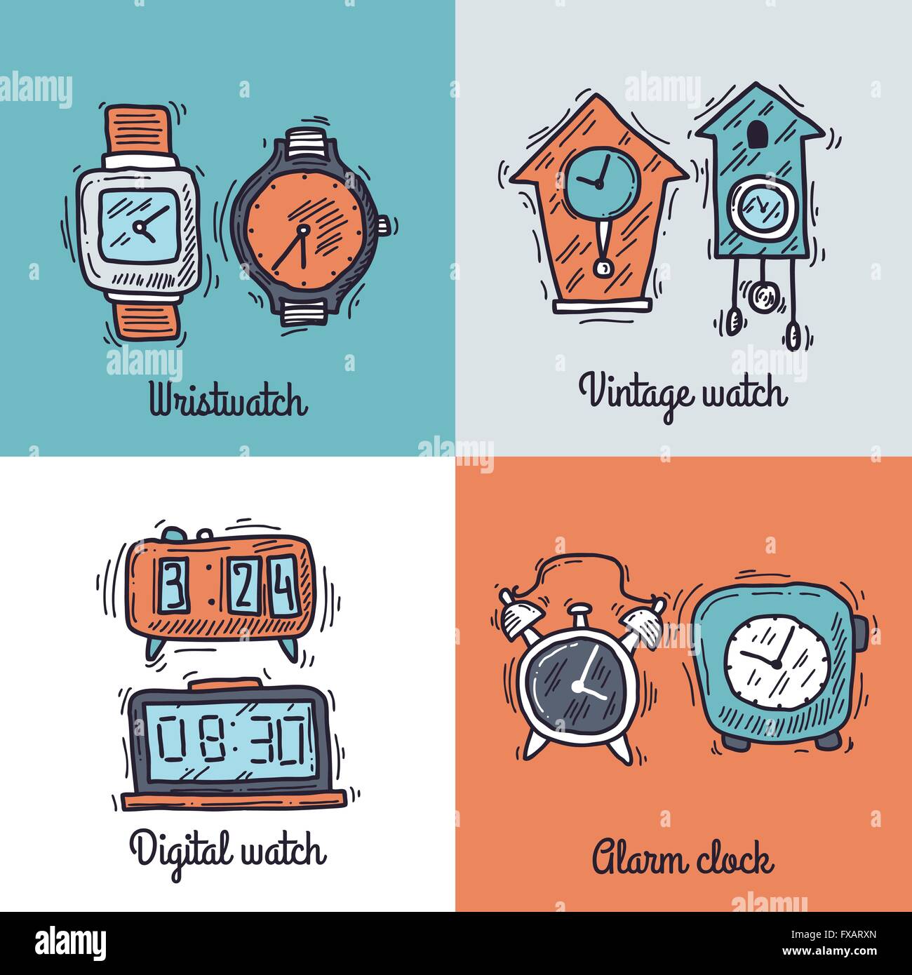 Clock Design Concept Stock Vector Image & Art - Alamy