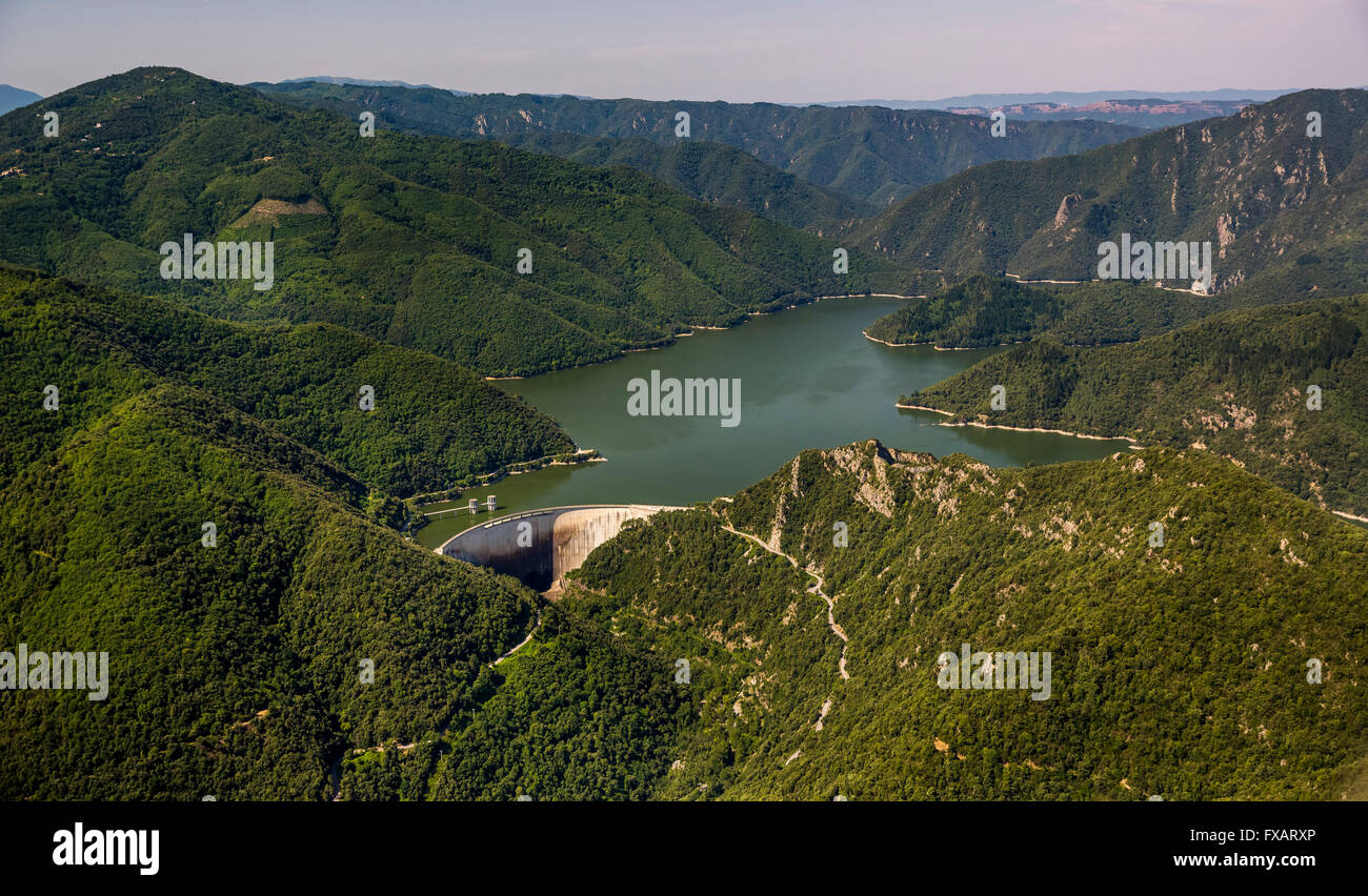 Aerial view, Panta de Sau, Sau reservoir, rivers Ter, Riu Ter, Vilanova ...