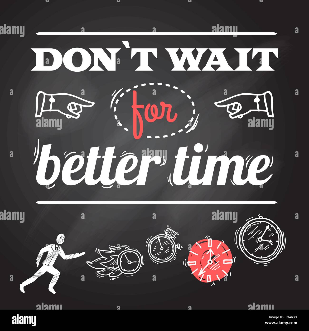 Clock Chalkboard Poster Stock Vector Image & Art - Alamy