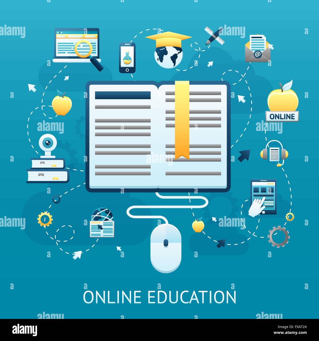 Online Education Design Concept Stock Vector Image & Art - Alamy