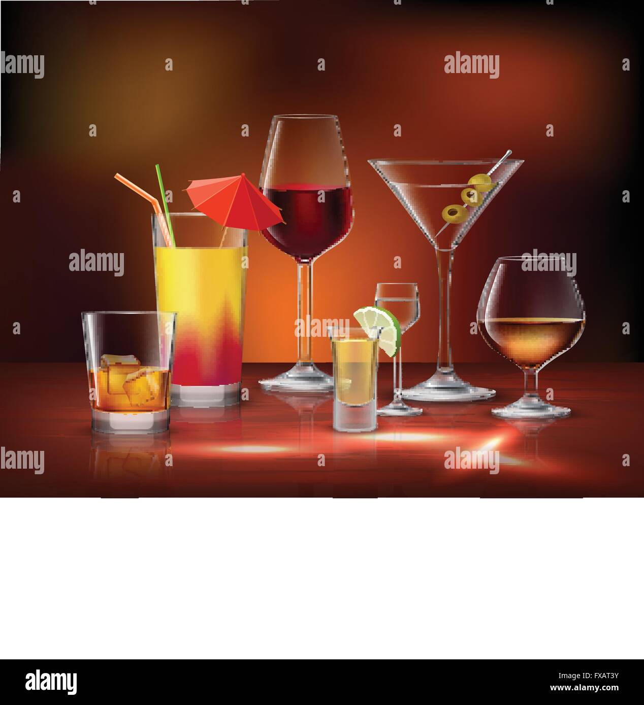 Cocktail party whiskey drinks Stock Vector Images - Alamy
