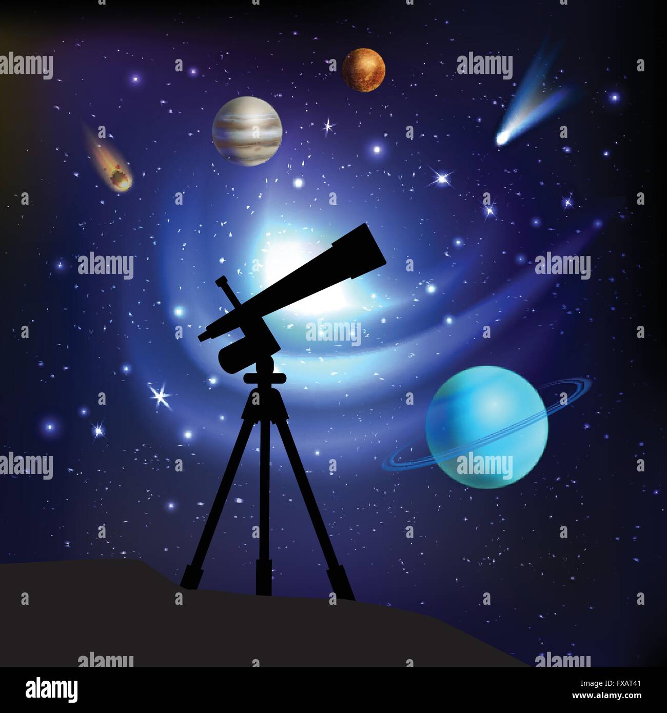 Space Background With Telescope Stock Vector Image & Art - Alamy