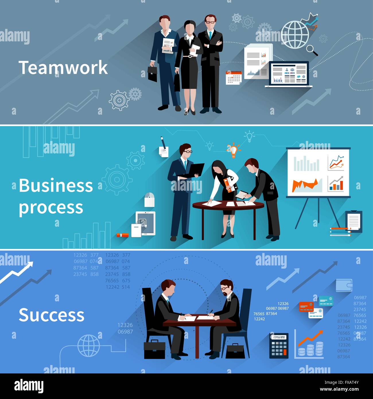 Teamwork Banners Set Stock Vector Image & Art - Alamy