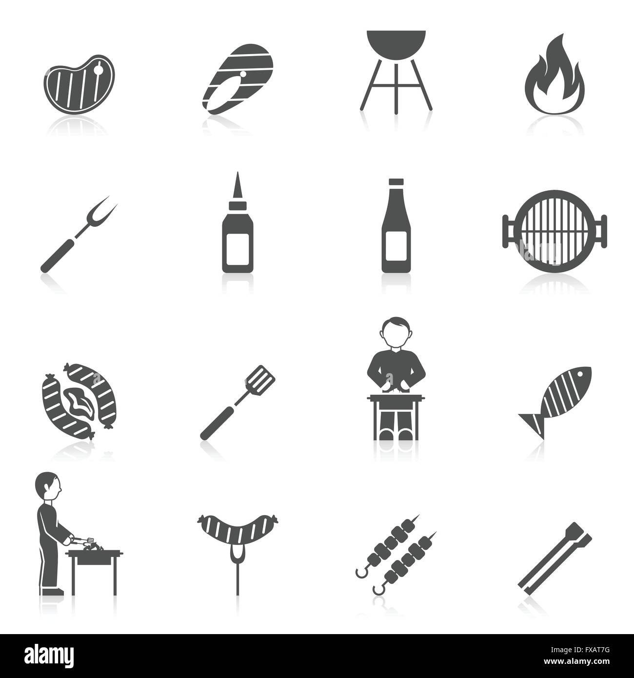 Grilled fish on black Stock Vector Images - Alamy