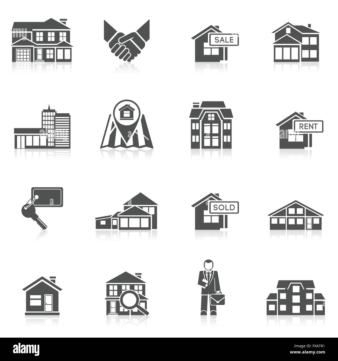 Real Estate Icon Set Stock Vector Image & Art - Alamy