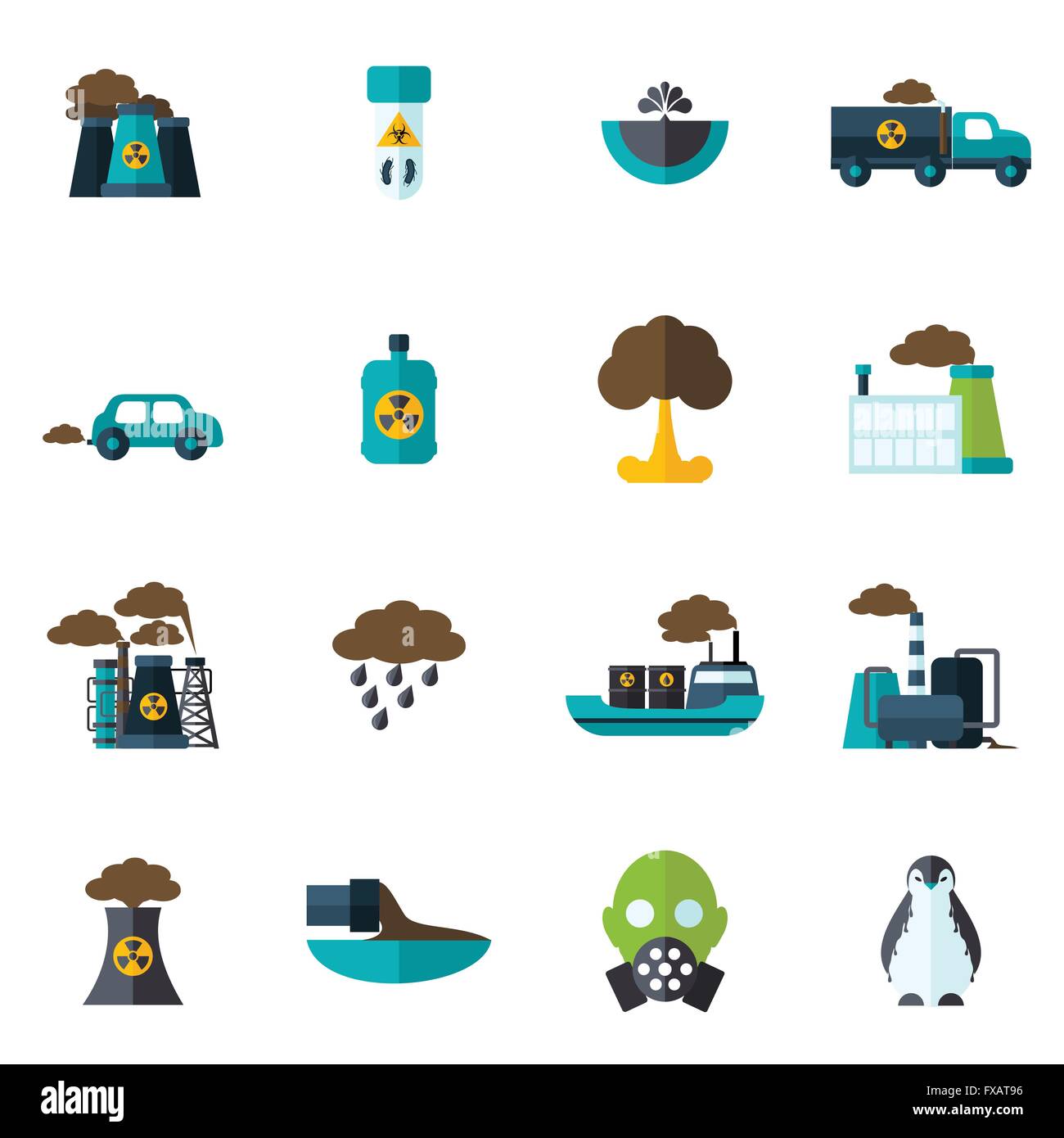 Pollution Icon Flat Stock Vector Image & Art - Alamy