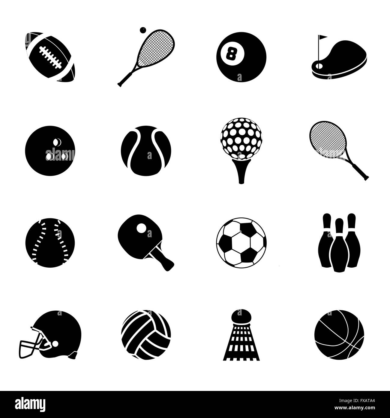 Sport ball games racquet Stock Vector Images - Alamy