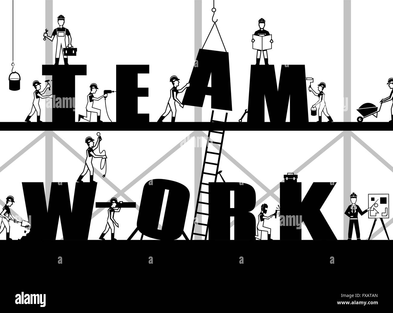 Finishing construction work Black and White Stock Photos & Images - Alamy