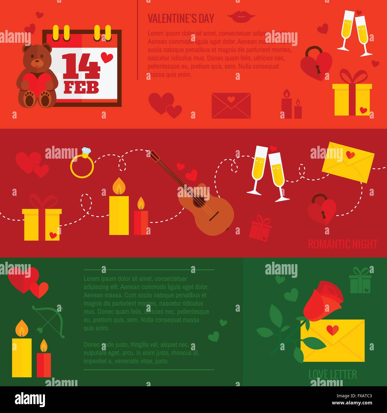 Romantic Banner Set Stock Vector Image & Art - Alamy