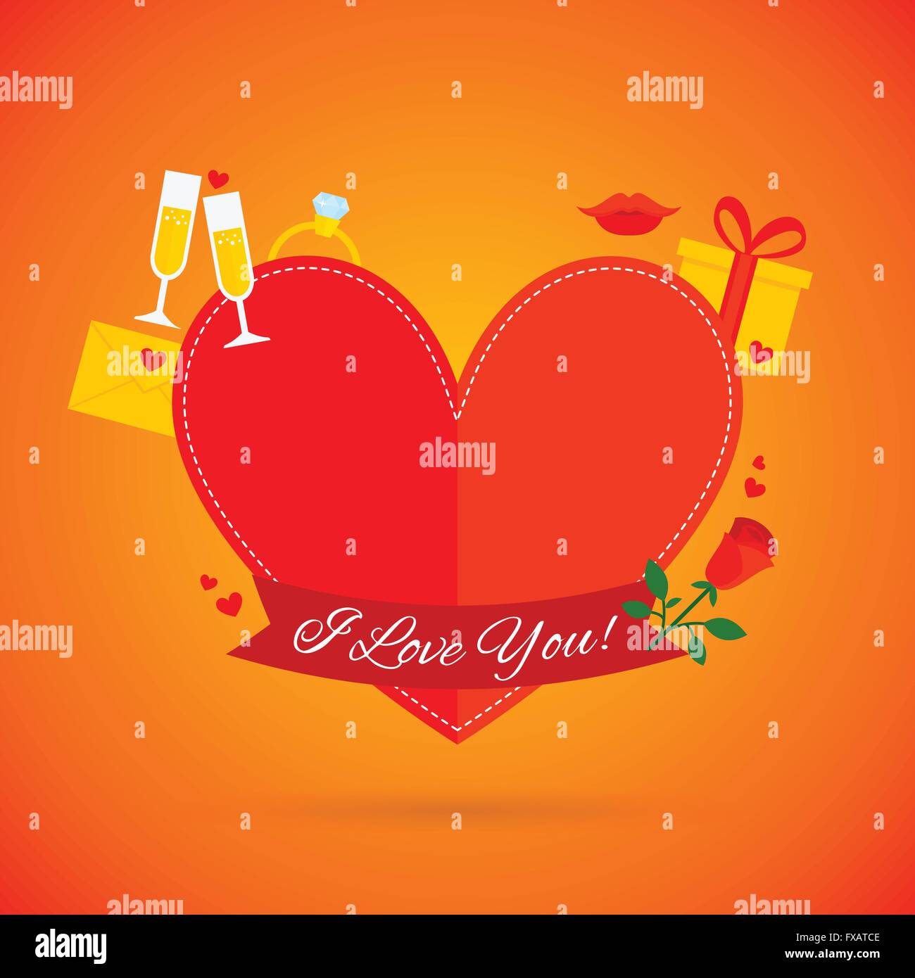 Romantic Love Card Stock Vector Image & Art - Alamy