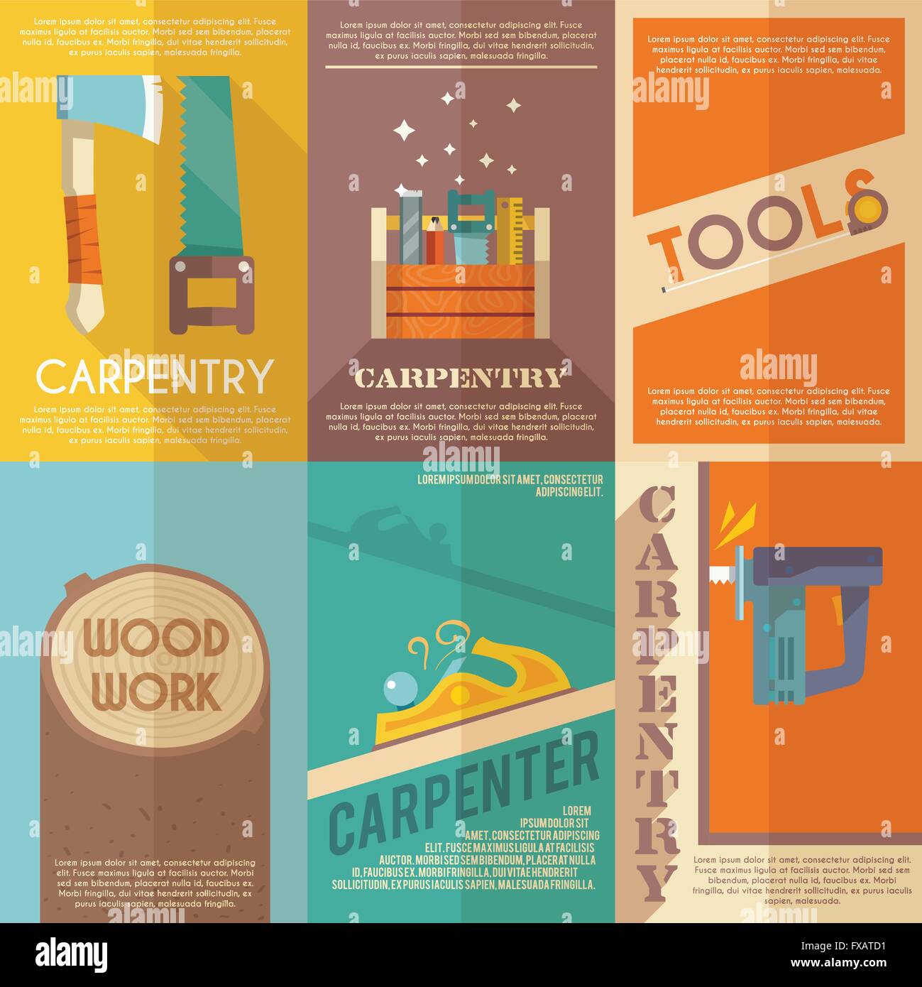 Carpentry Poster Set Stock Vector Image & Art - Alamy