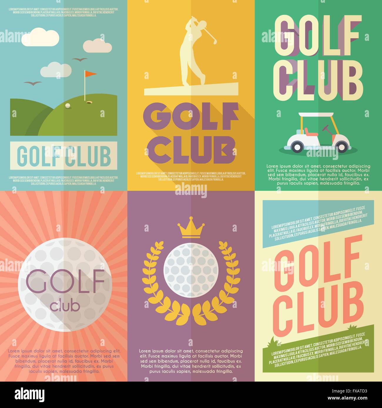Golf Poster Set Stock Vector Image & Art - Alamy