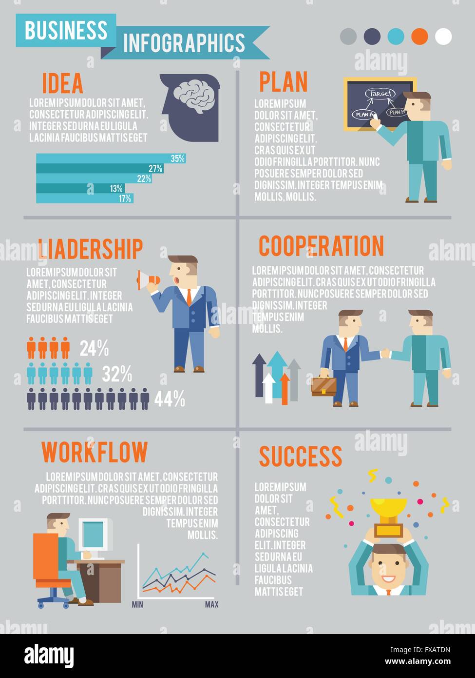 Businessman Working Infographics Stock Vector Image & Art - Alamy