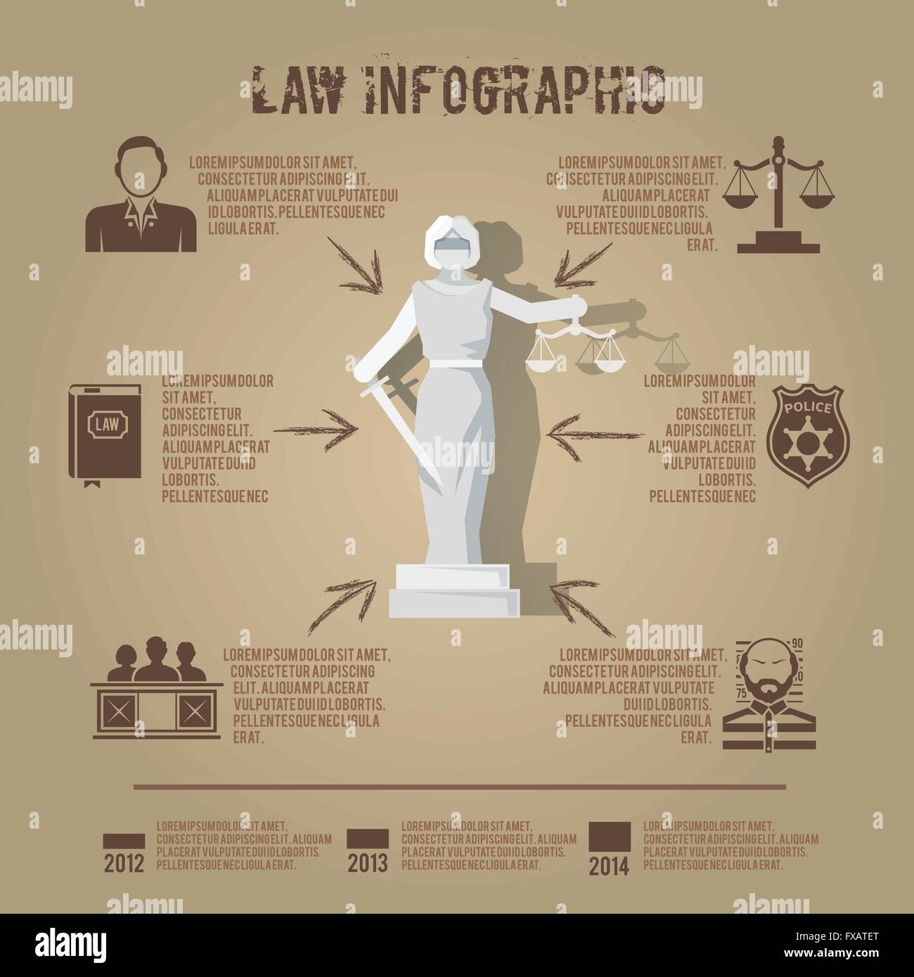 Symbols law justice jury Stock Vector Images - Alamy