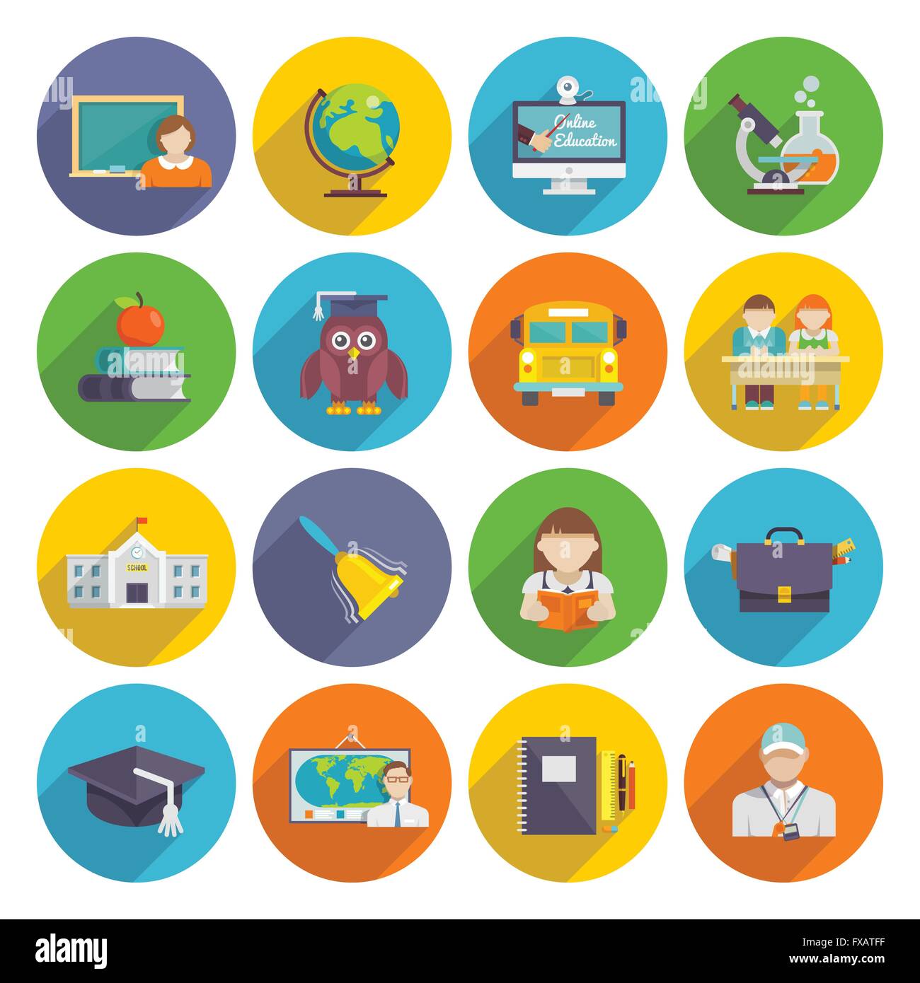School Icon Flat Stock Vector Image & Art - Alamy