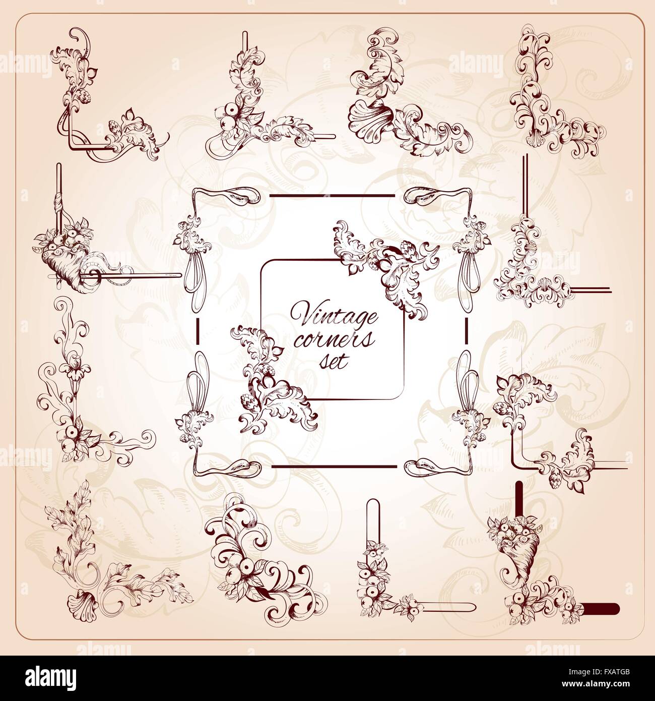 Vintage Corners Set Stock Vector Image & Art - Alamy