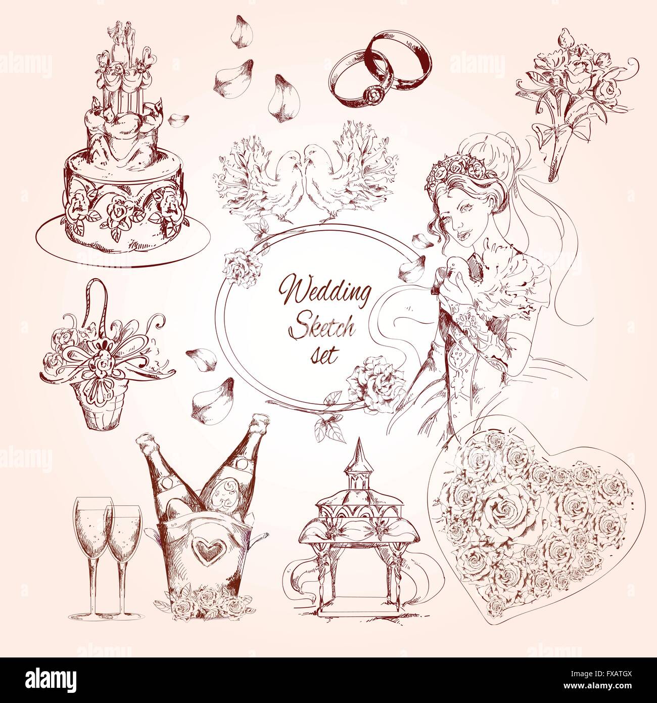 Wedding decoration ceremony Stock Vector Images - Alamy