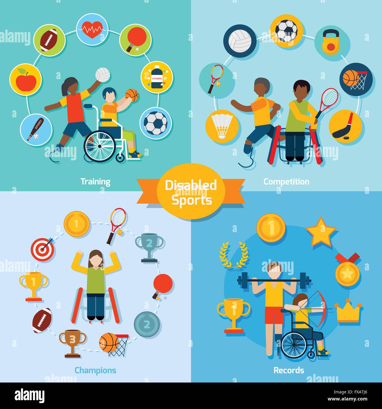 Disabled Sport Set Stock Vector Image & Art - Alamy