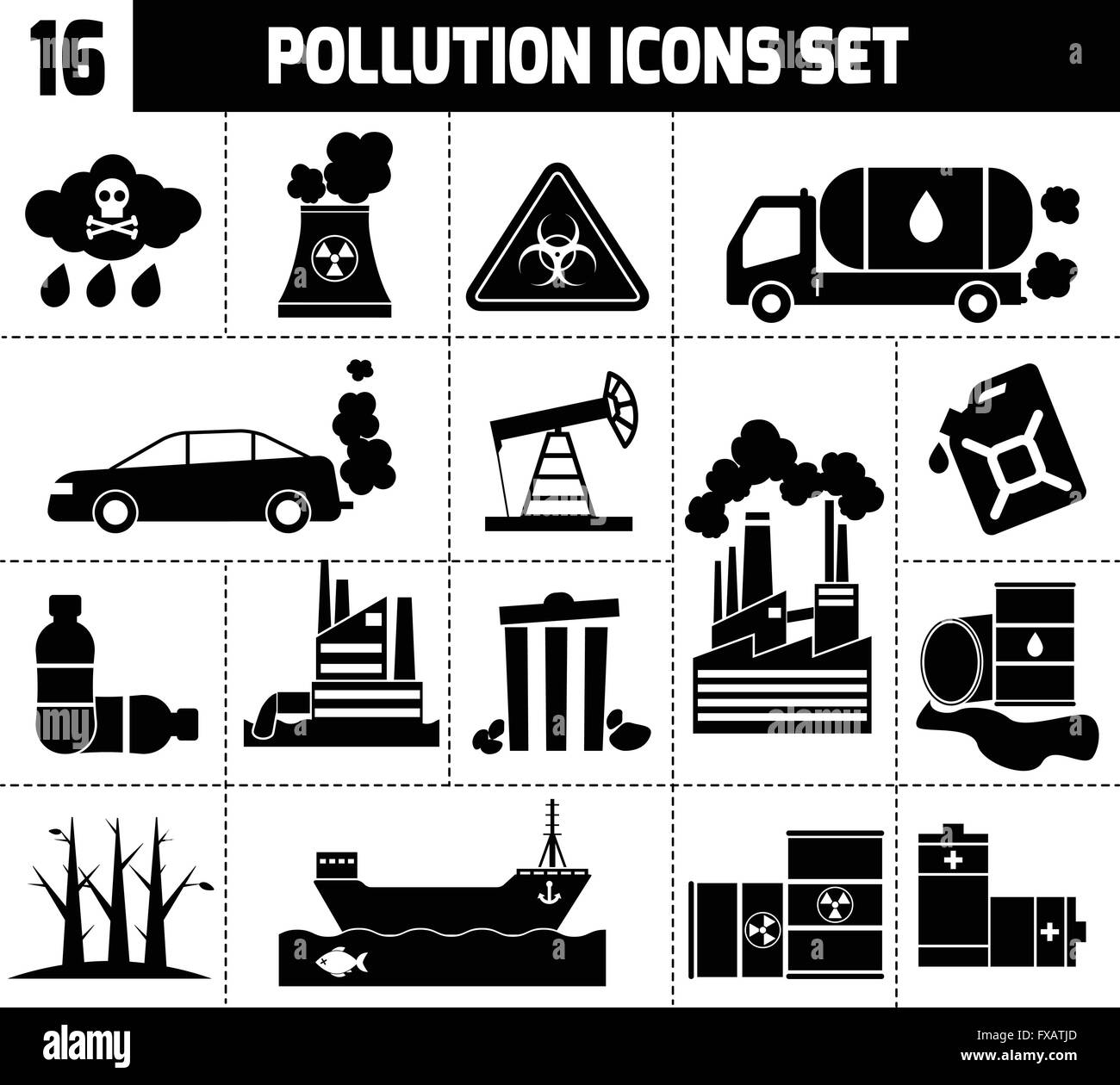 Pollution Icons Black Stock Vector Image & Art - Alamy