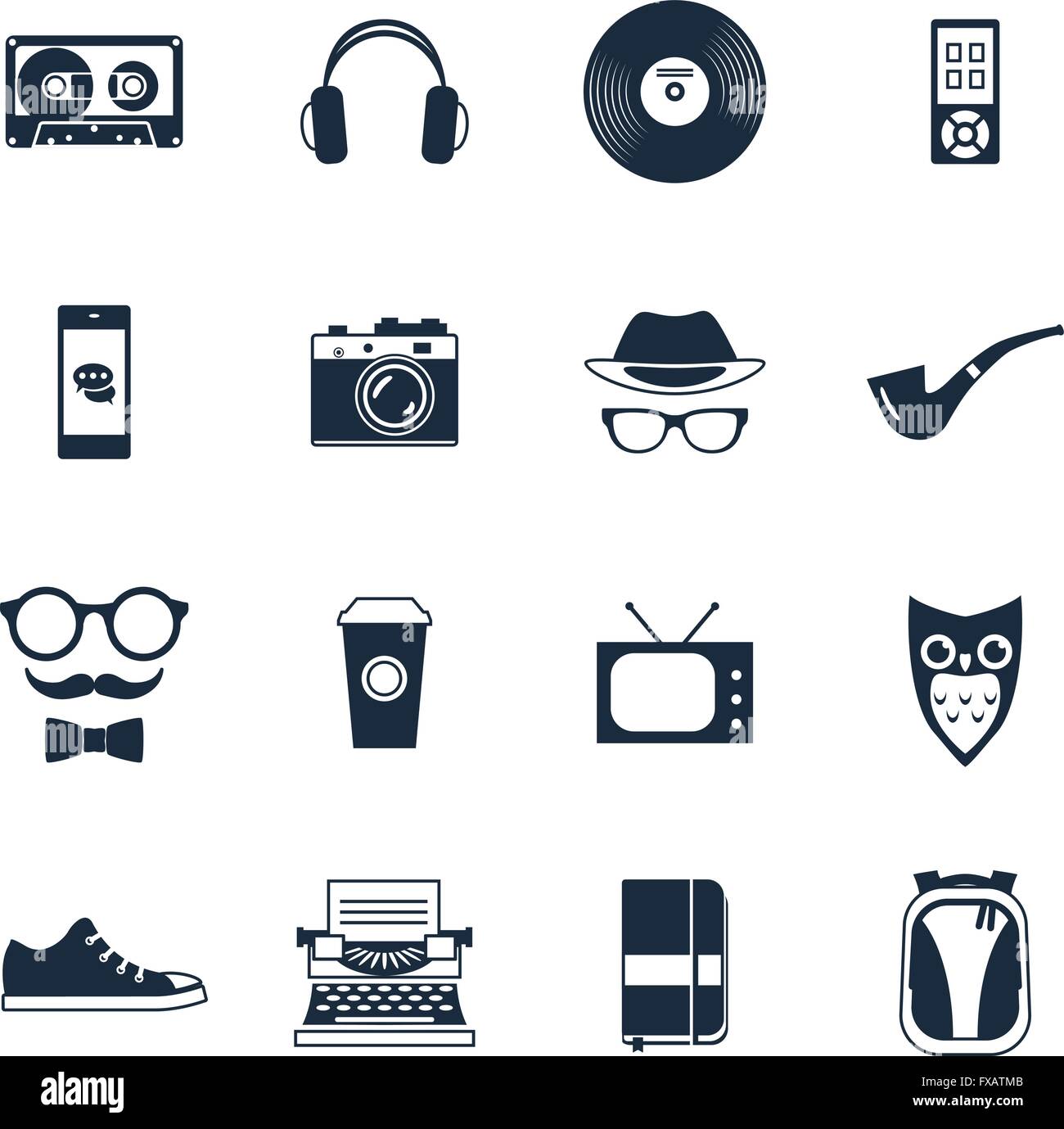 Hipster Icons Set Stock Vector Image & Art - Alamy