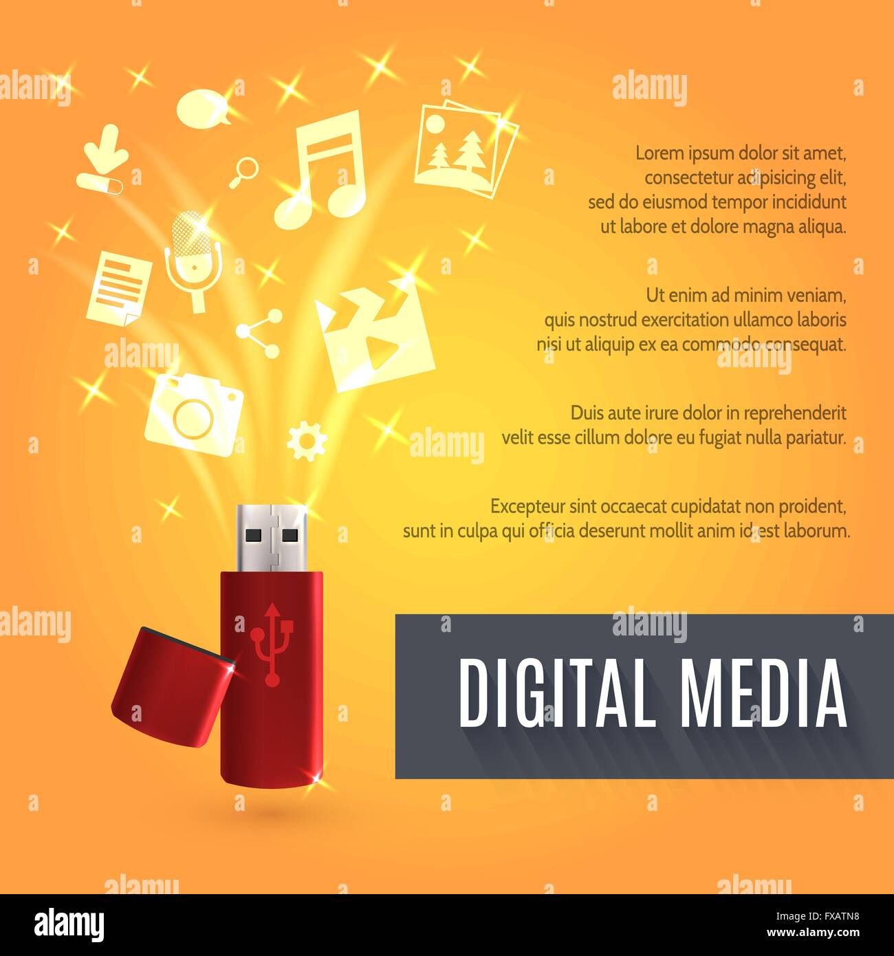 Usb Flash Drive Media Stock Vector Image & Art - Alamy