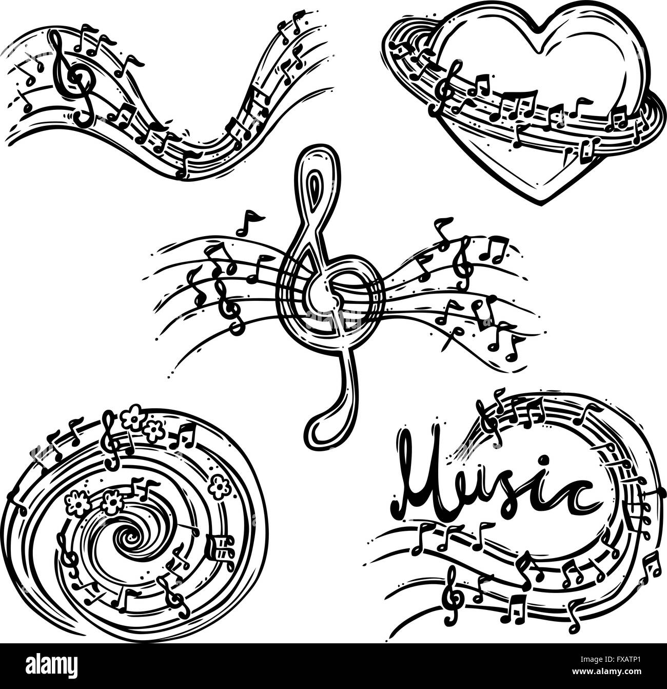 Isolated love music vector Black and White Stock Photos & Images - Alamy
