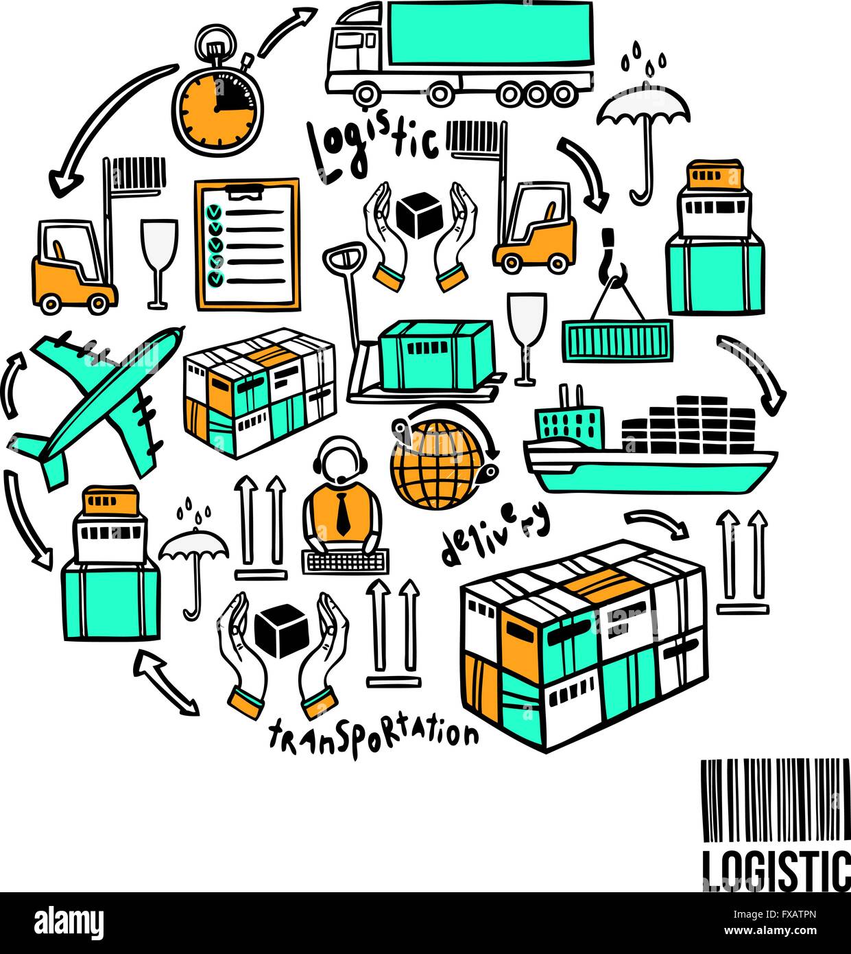 Logistic Sketch Concept Stock Vector Image & Art - Alamy