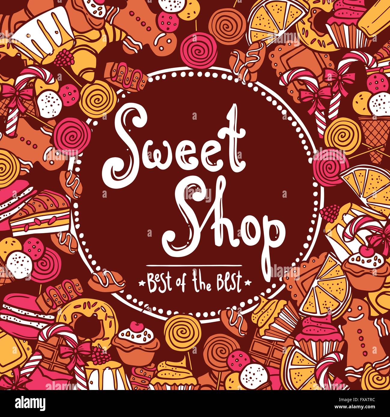 Sweet Shop Background Stock Vector Image & Art - Alamy