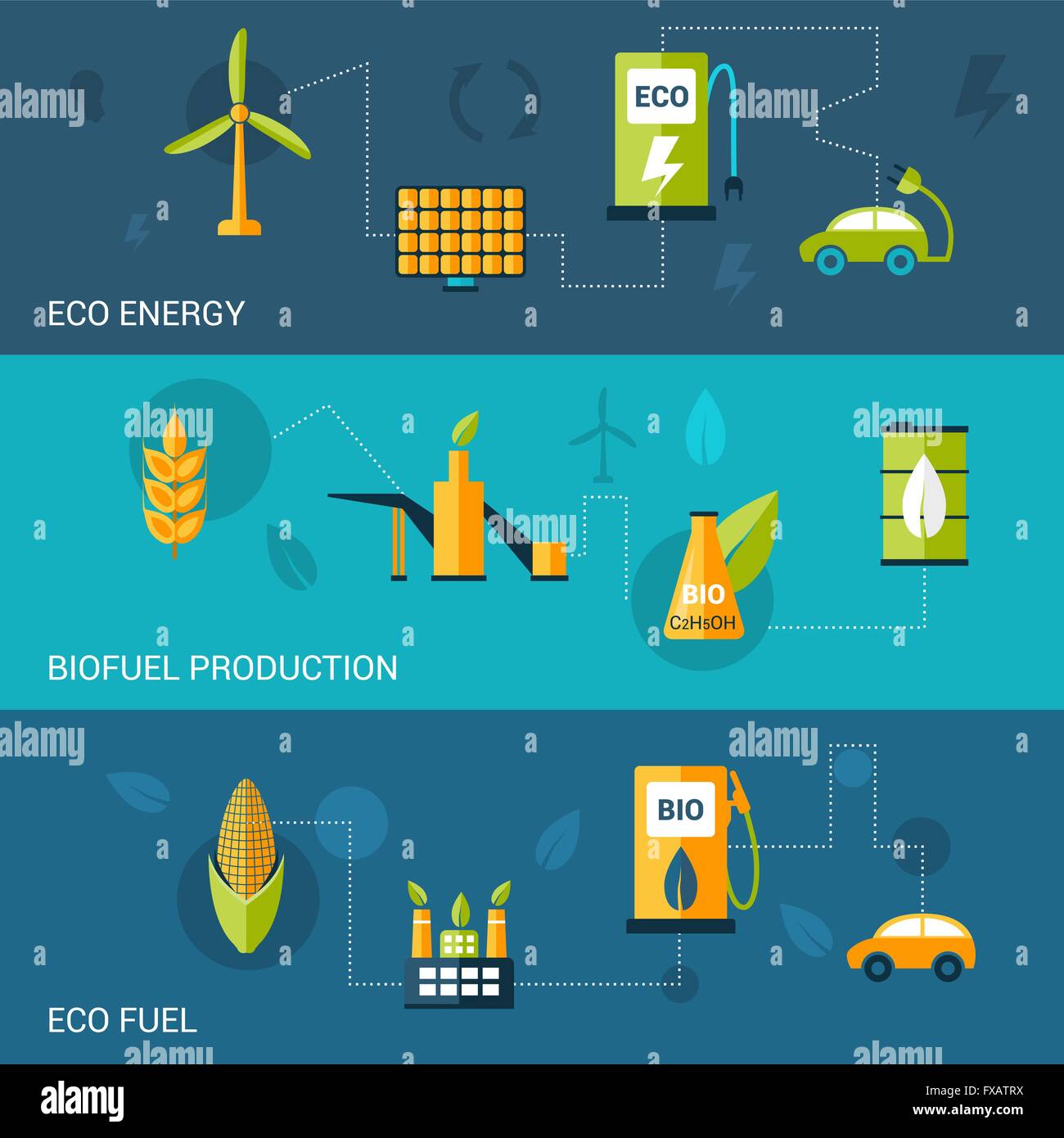Bio Fuel Flat Banners Stock Vector Image & Art - Alamy