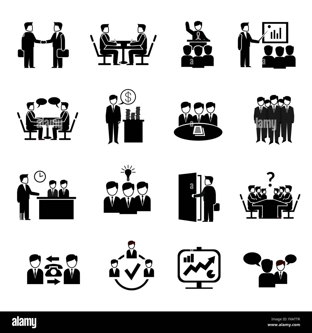 Meeting Icons Set Stock Vector Image & Art - Alamy