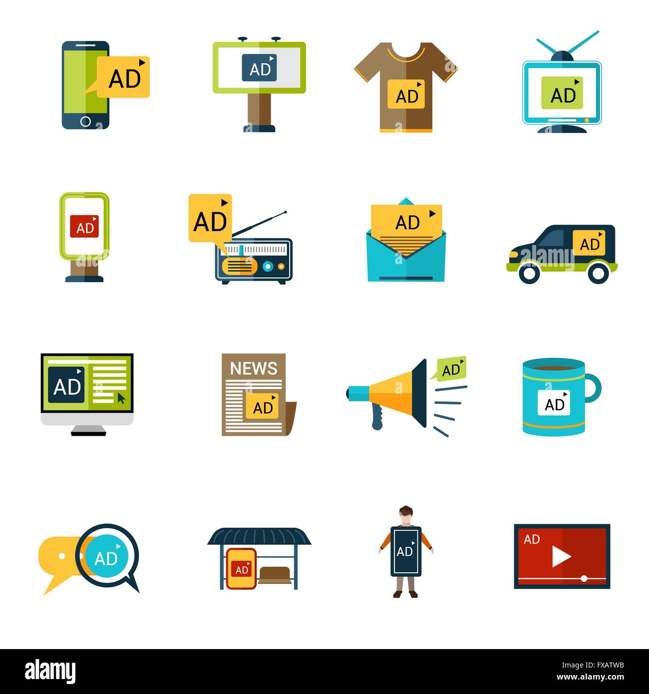Advertising Icons Set Stock Vector Image & Art - Alamy