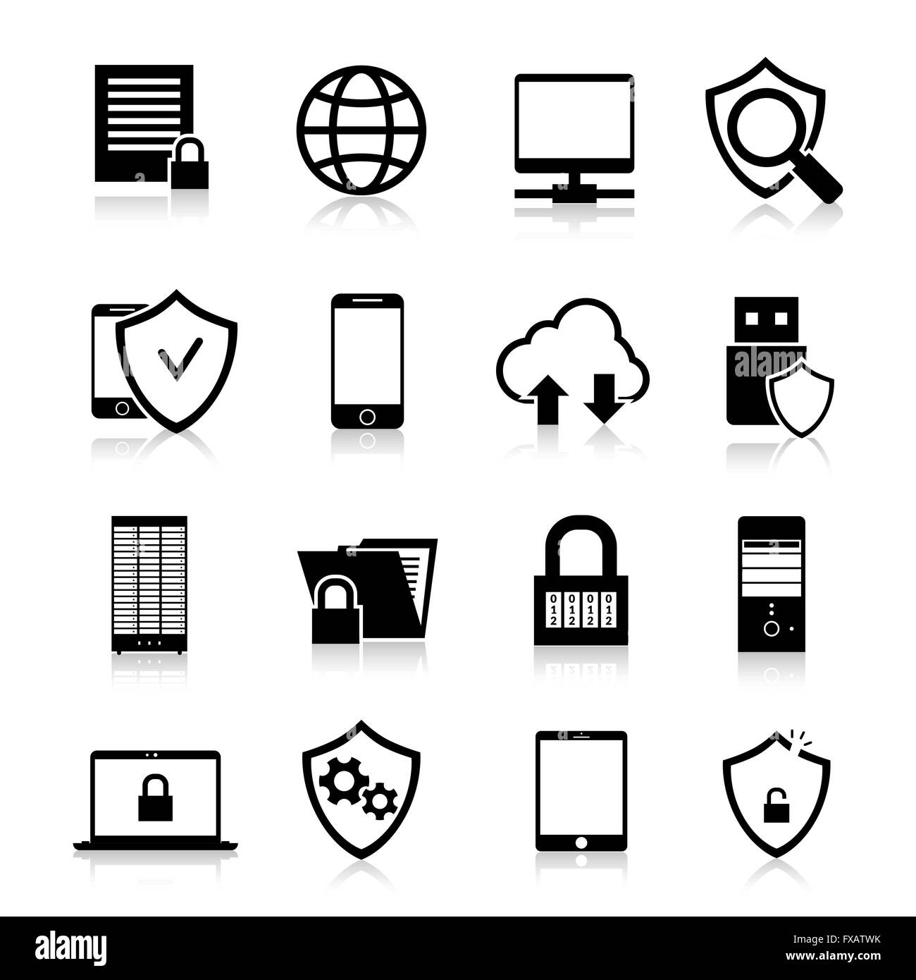 Data Protection Icons Stock Vector Image & Art - Alamy