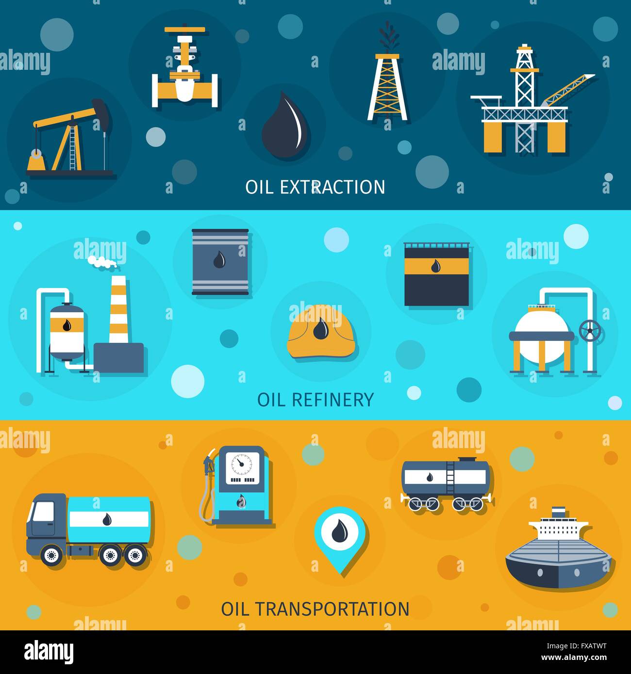 Oil Industry Flat Banners Stock Vector Image & Art - Alamy