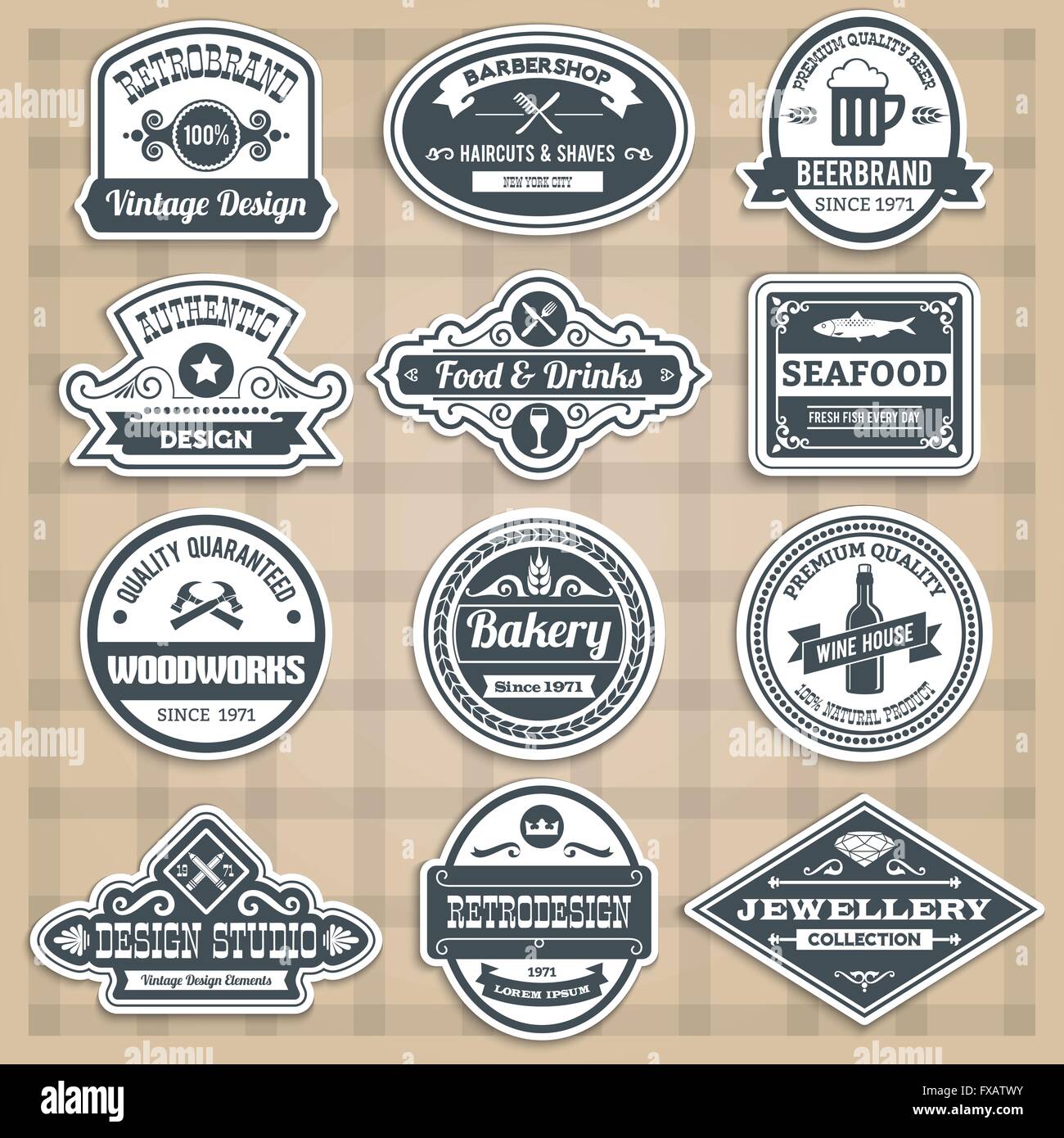 Retro Emblems Set Stock Vector Image & Art - Alamy