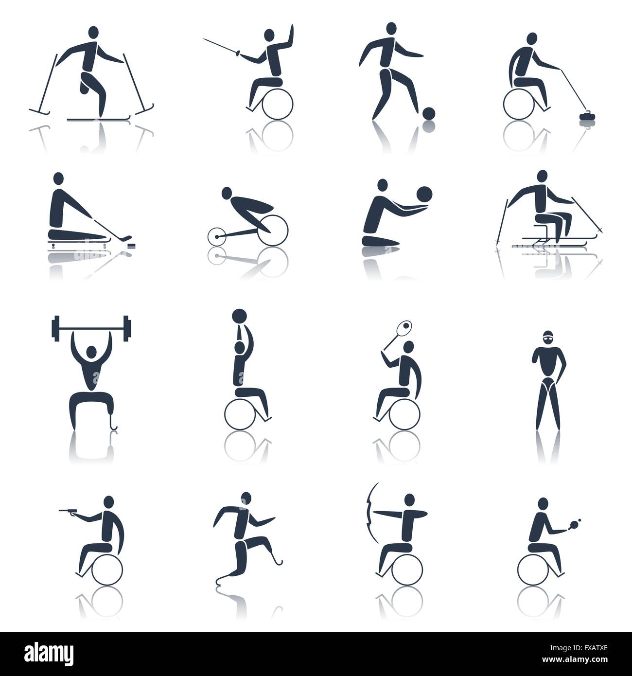 Disabled Sports Icons Black Stock Vector Image & Art - Alamy