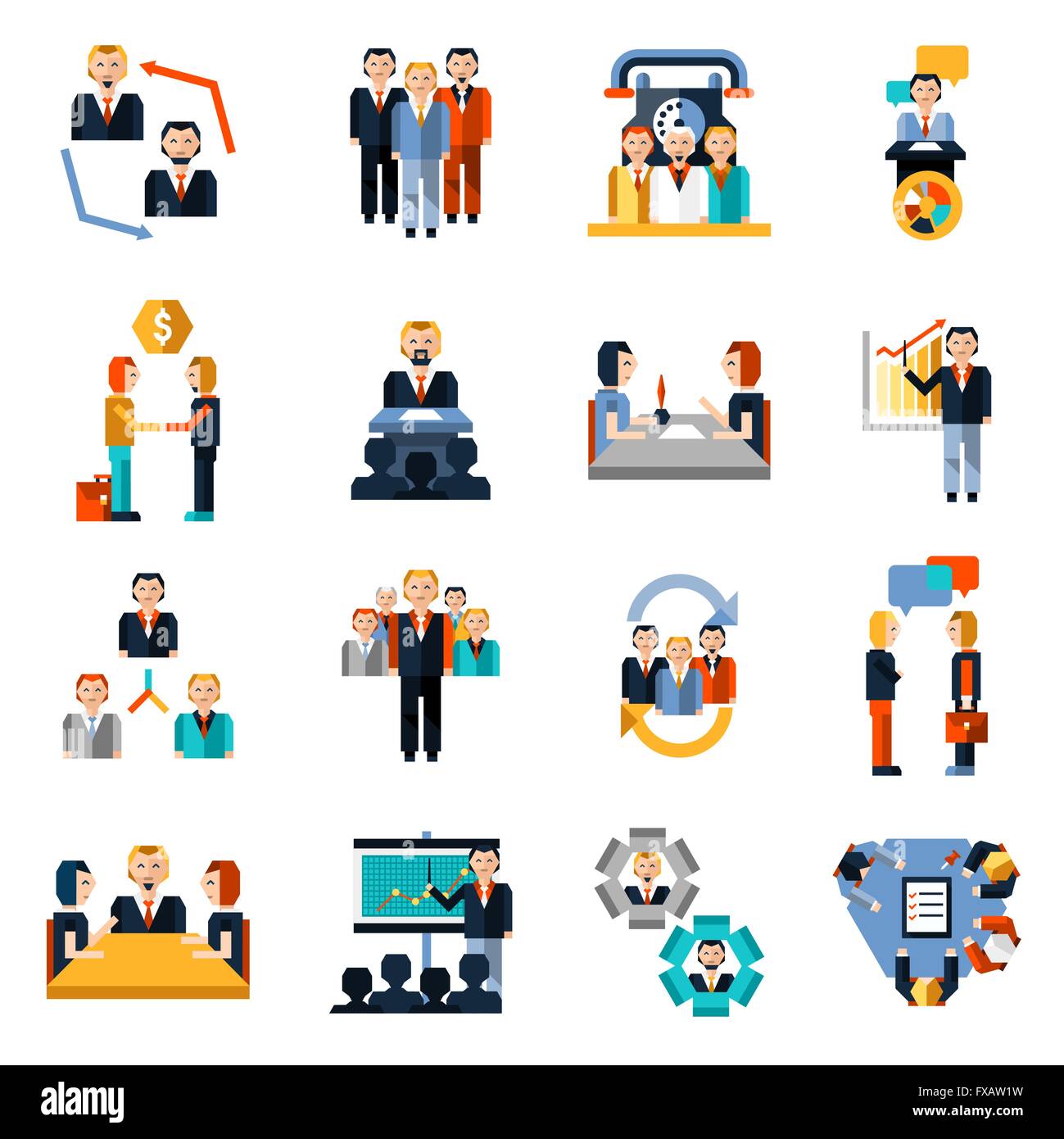 Meeting Icons Set Stock Vector Image & Art - Alamy
