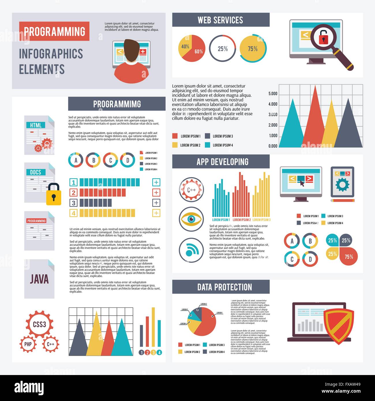 Programmer Infographics Set Stock Vector Image & Art - Alamy
