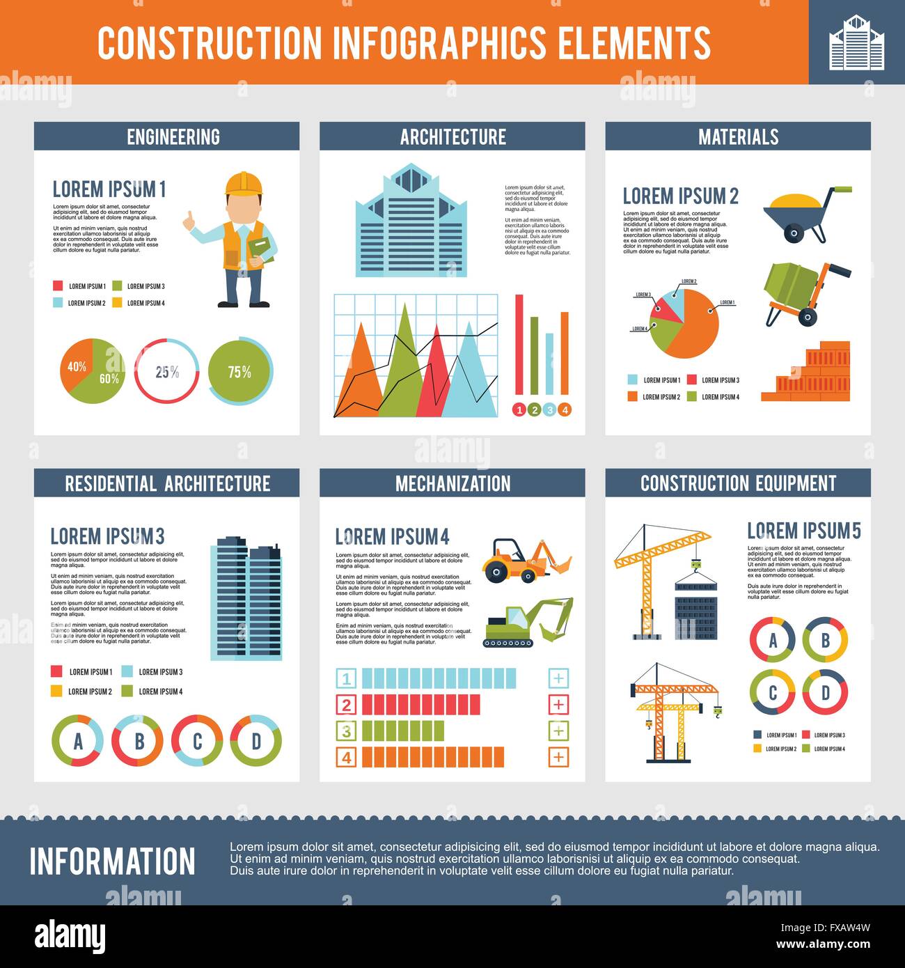 Construction Infographic Set Stock Vector Image & Art - Alamy