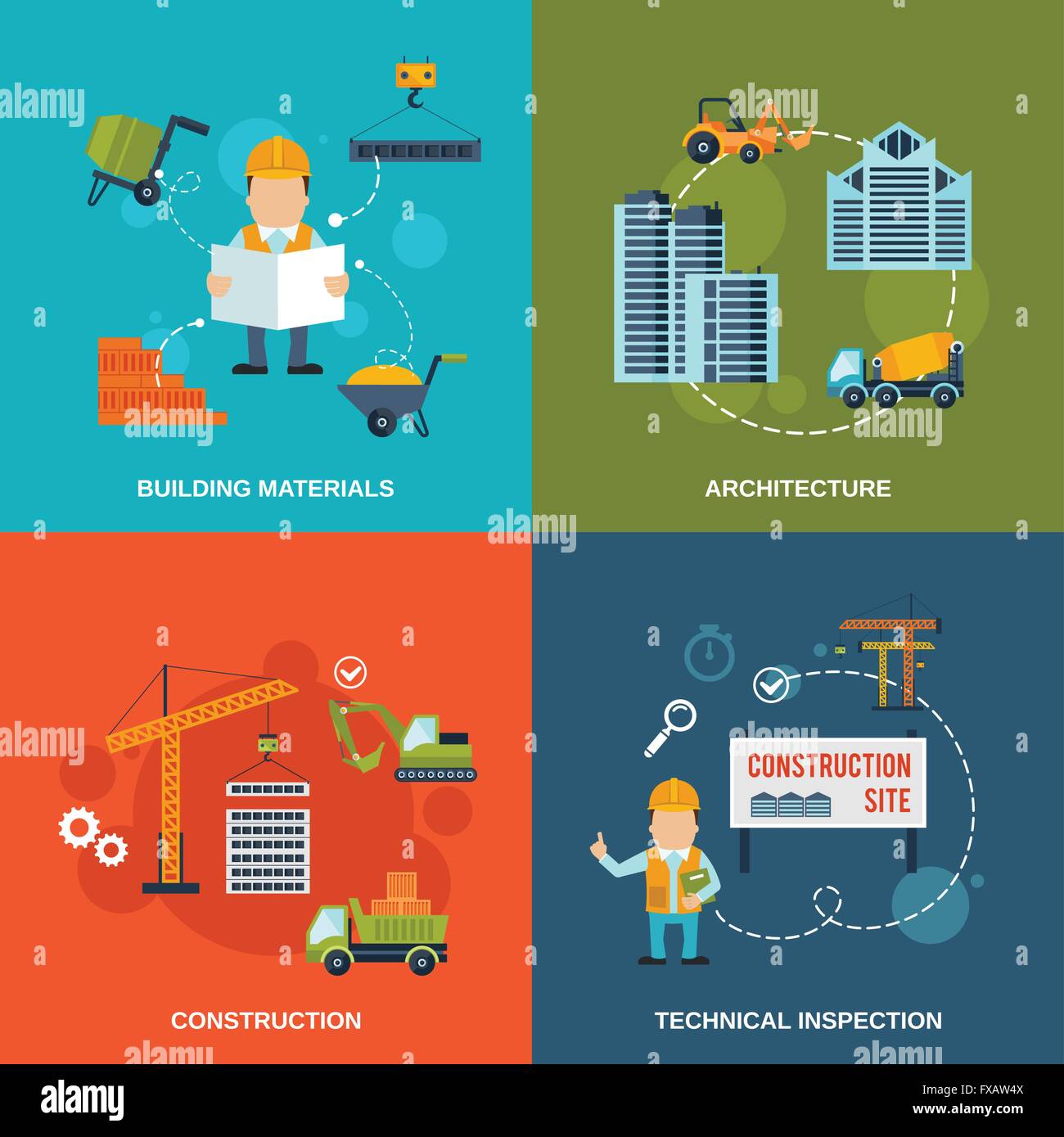 Construction worker vehicles Stock Vector Images - Alamy