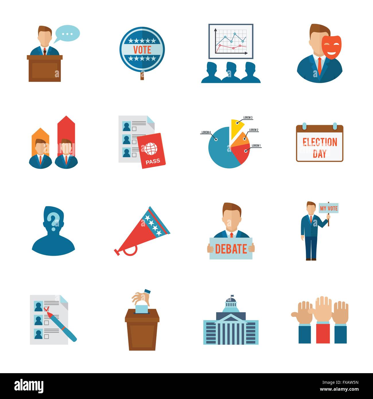 Election Icon Flat Stock Vector Image & Art - Alamy