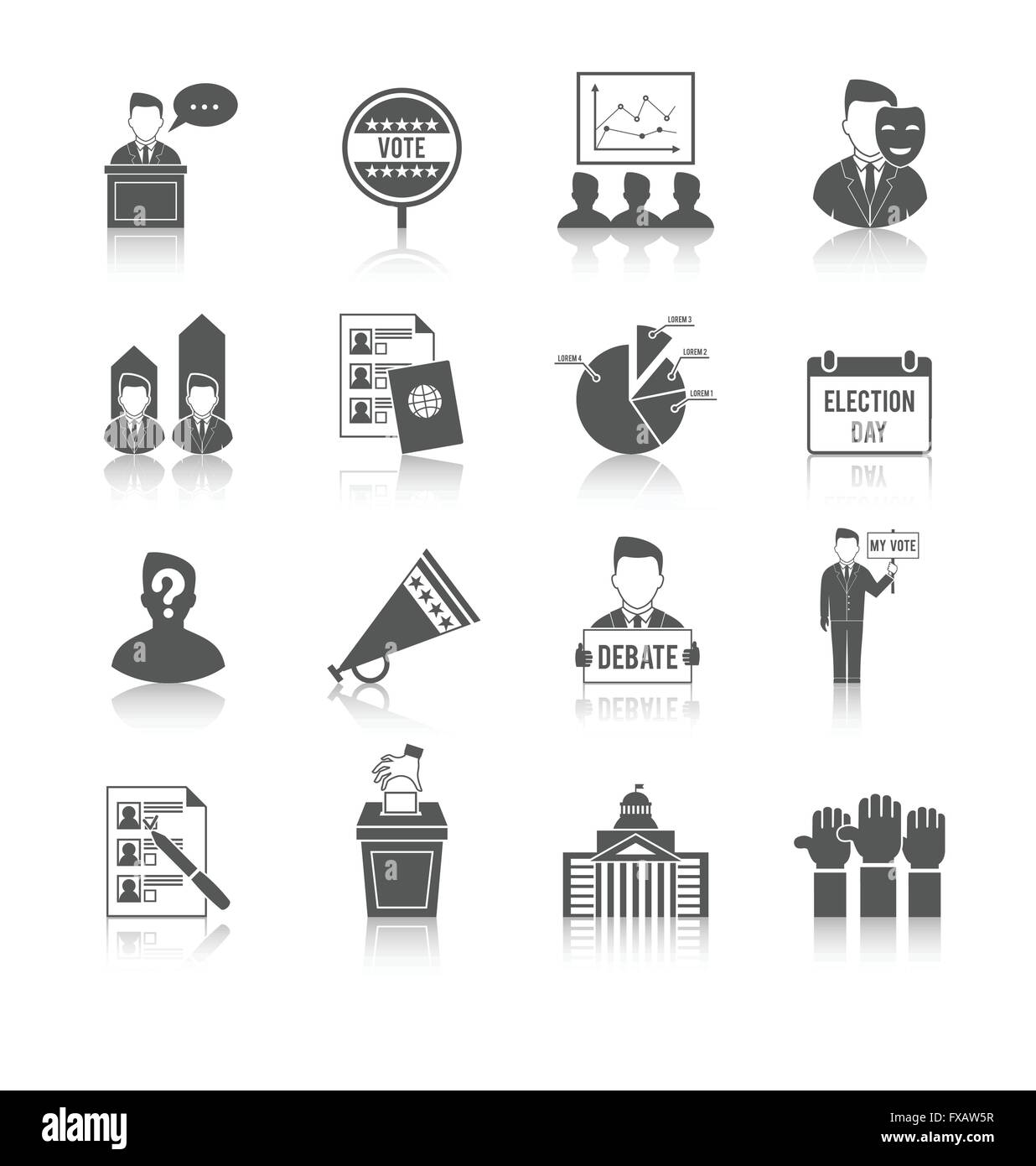 Election Icon Set Stock Vector Image & Art - Alamy