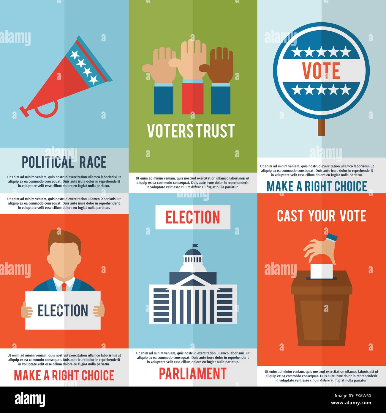 Election Poster Set Stock Vector Image & Art - Alamy