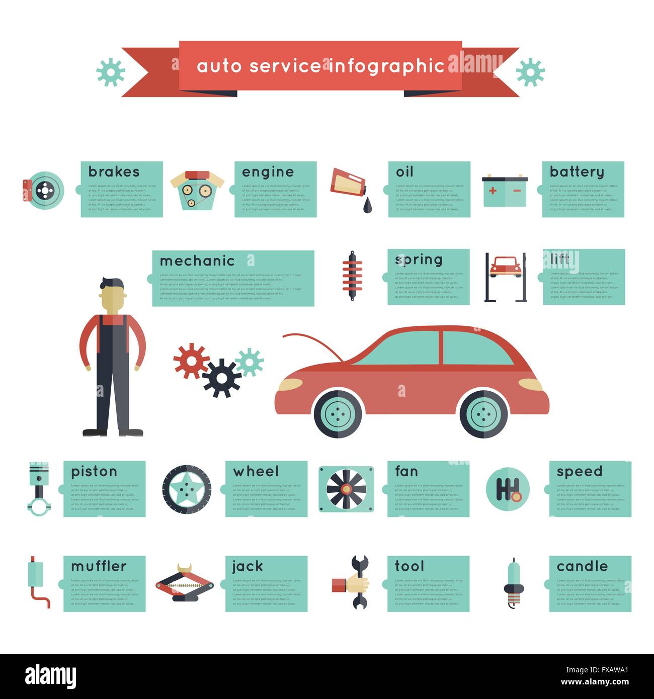 Auto Service Infographics Stock Vector Image & Art - Alamy