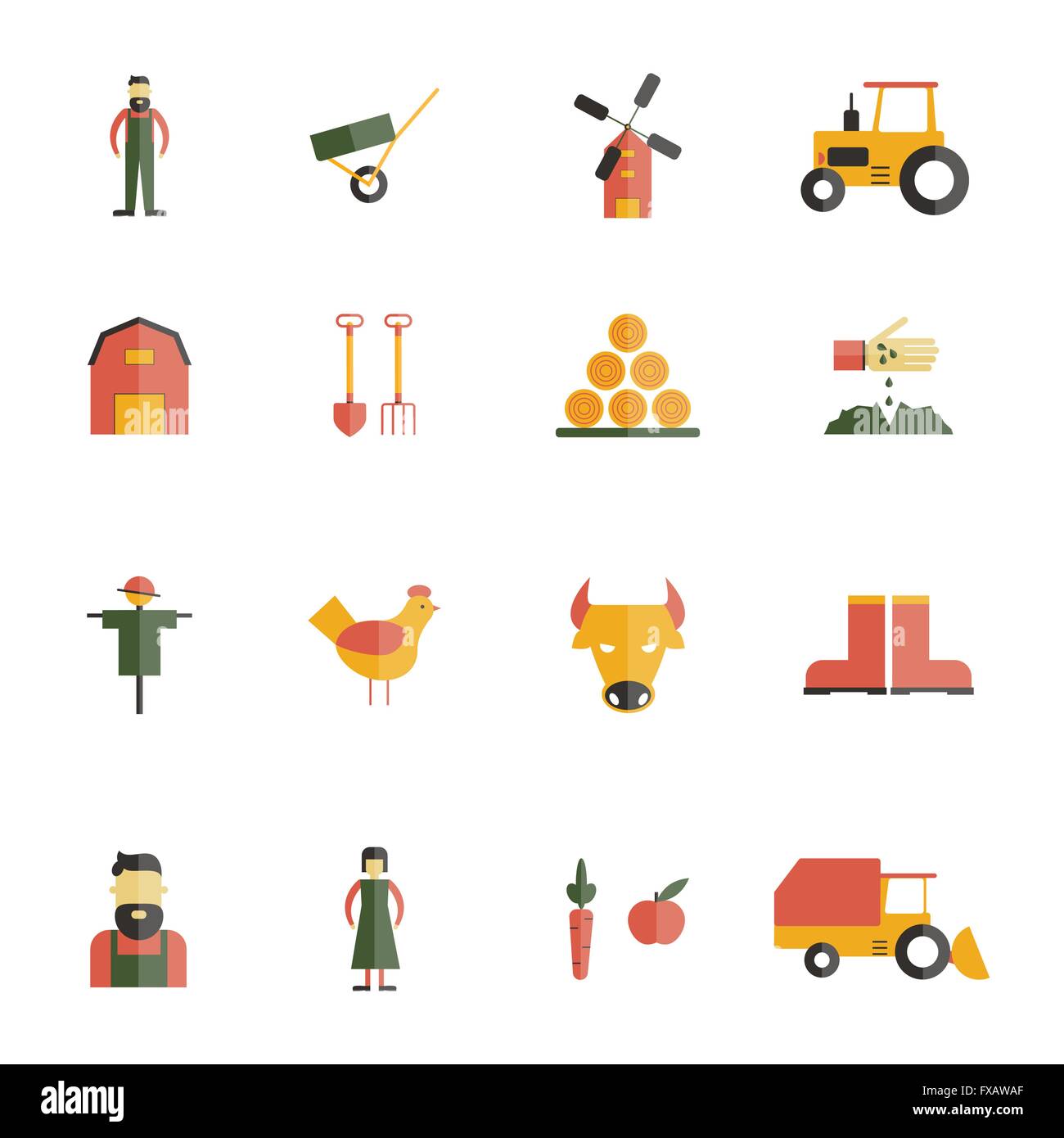 Farm Icon Flat Stock Vector Image & Art - Alamy
