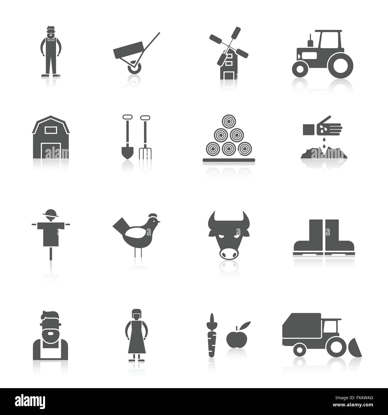 Farm Icon Set Stock Vector Image & Art - Alamy